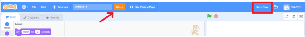 How to save and share your scratch project - BrightChamps Blog
