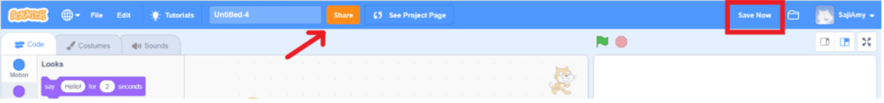 How to save and share your scratch project - BrightChamps Blog
